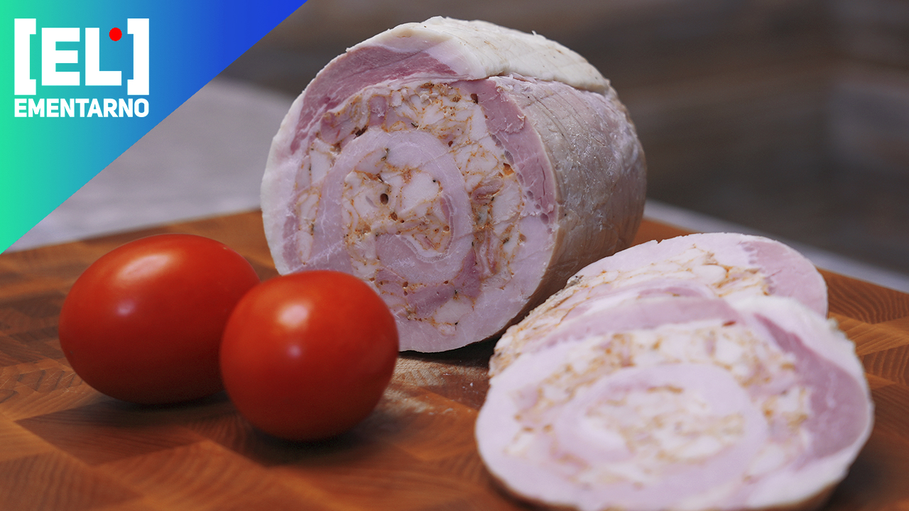 Свино куриный рулет в духовке