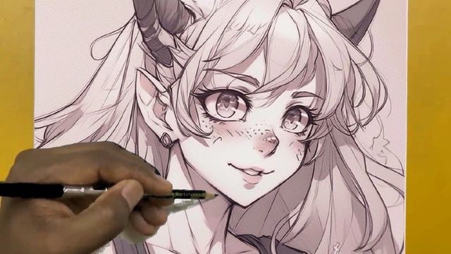 Рисуем Девочку Демона в стиле Аниме