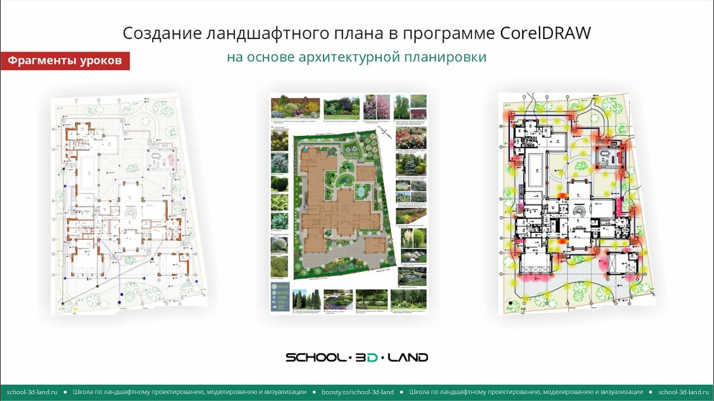П7-8. Проект №1. Создание ландшафтного плана в CorelDRAW по PDF проекту (фрагменты)