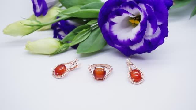 Гарнитур Серьги и Кольцо "Эланда" позолота 0.45мк ювелирная бижутерия 3815 Хорошие Вещи