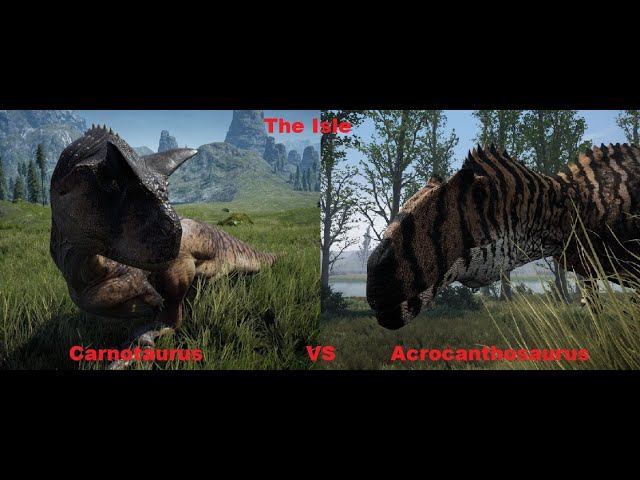 The Isle. Бой Карнотавром против Акрокантозавра