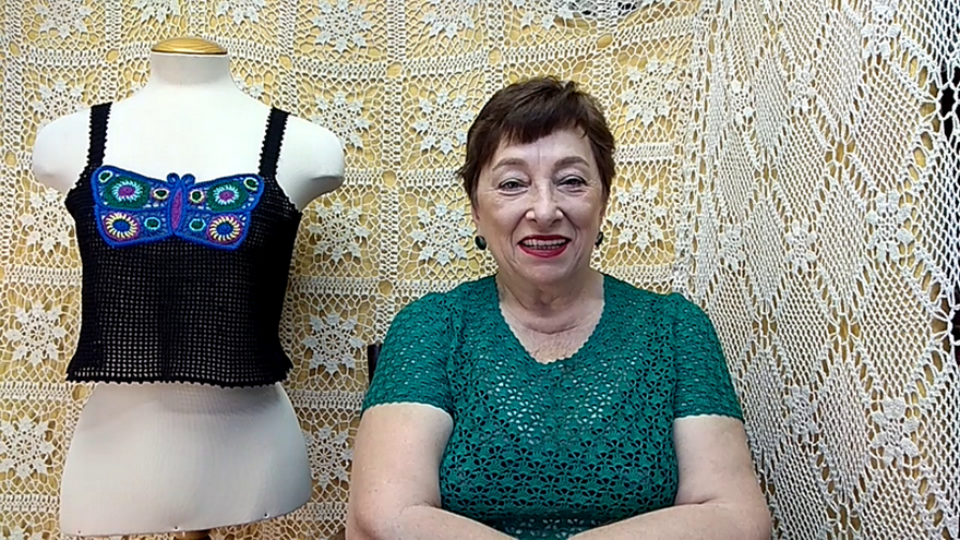 Топик "Бабочка".  Мастер-класс по вязанию крючком от О. С. Литвиной.