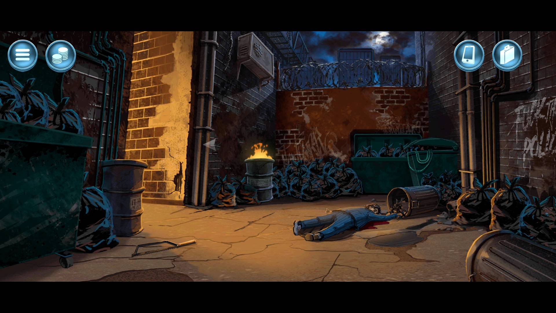 Nobodies: Silent Blood (от Blyts) - квест-загадка для Android и iOS.