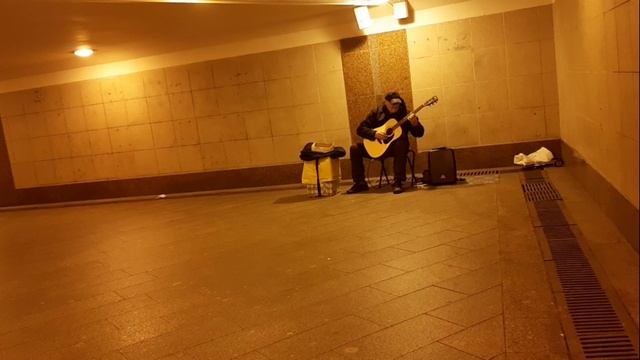 В московском метро исполнил музыкальную композицию Раймонда Паульса "Долгая дорога в дюнах"