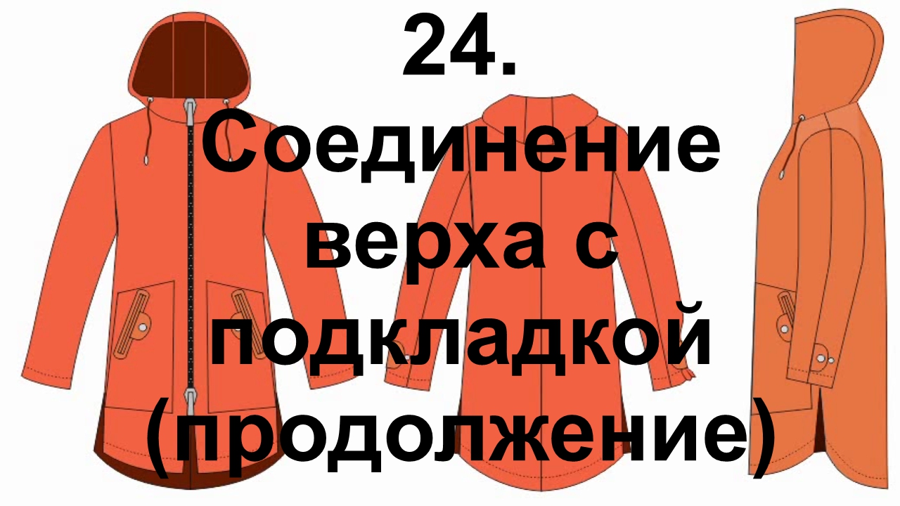 24 Женская ветровка своими руками, соединение верха ветровки с подкладкой (продолжение).mp4