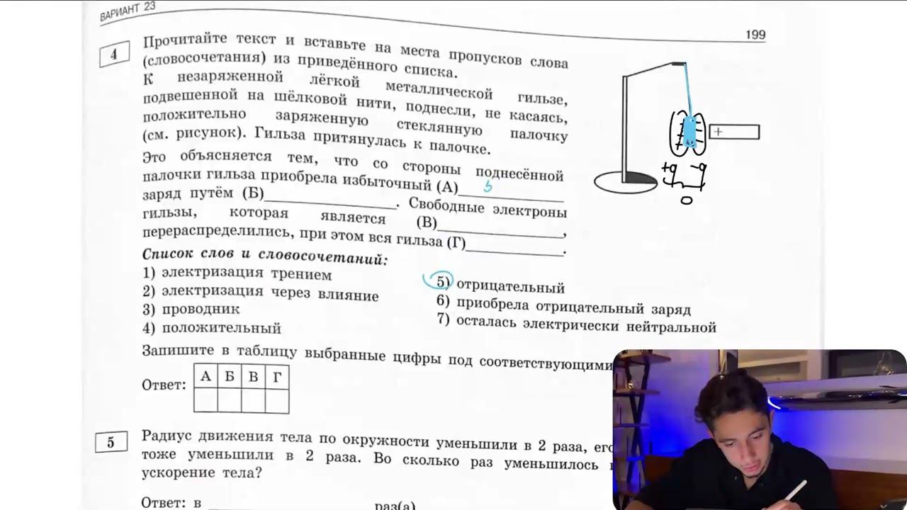 К незаряженной лёгкой металлической гильзе, подвешенной на шёлковой нити, поднесли, не - №28792