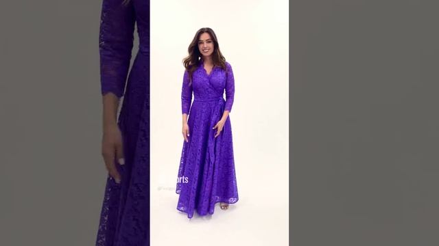 Фиолетовое ажурное платье