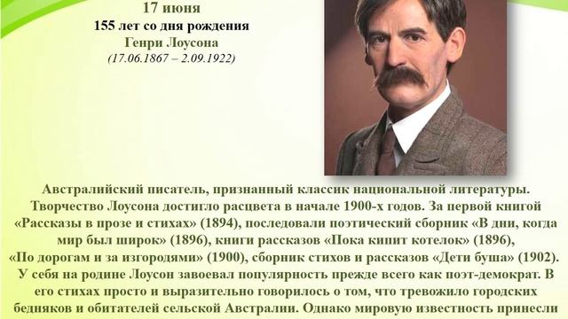 "Писатели-юбиляры: июнь 2022"