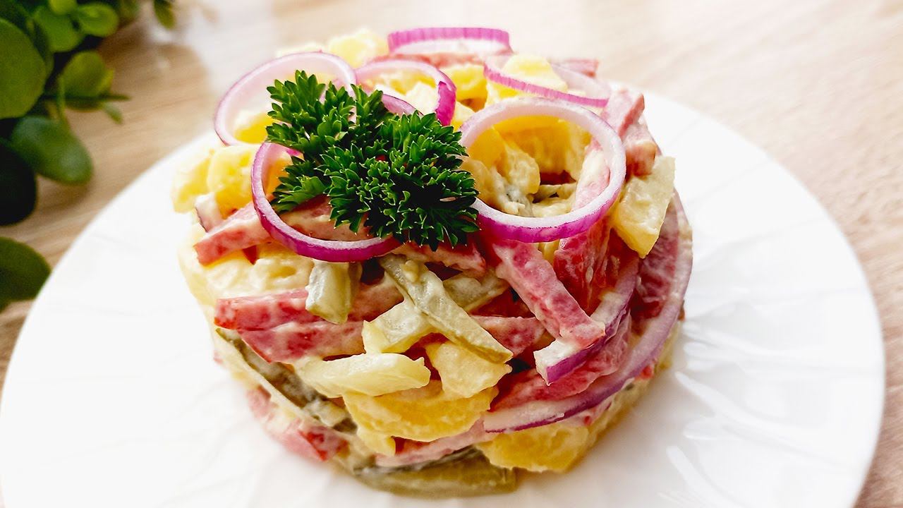 НЕМЕЦКИЙ КАРТОФЕЛЬНЫЙ САЛАТ! Всем понравится!  Просто и вкусно! Любимый салат Всех мужчин