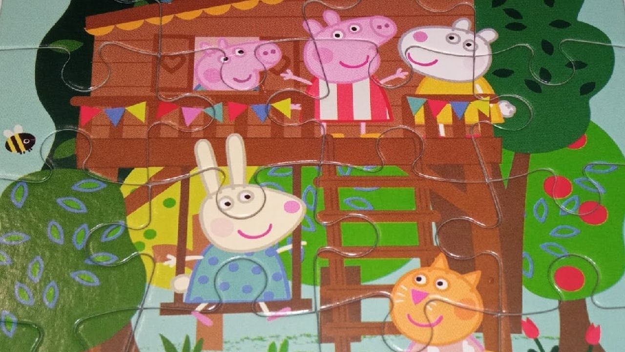 Пазл Свинка Пеппа, Шалаш на дереве - собираем пазлы для детей | Polinka-Vitaminka