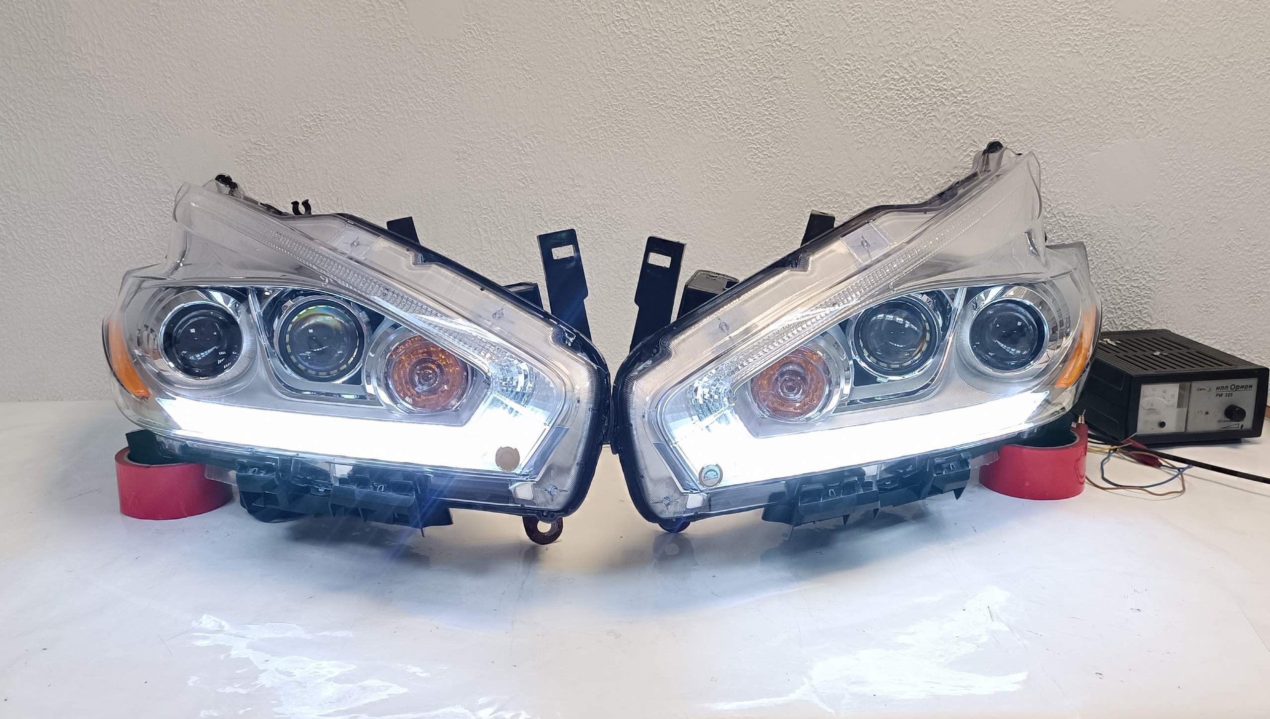 Nissan Murano модернизация  света фар. Тюнинг фары от ledstudio.