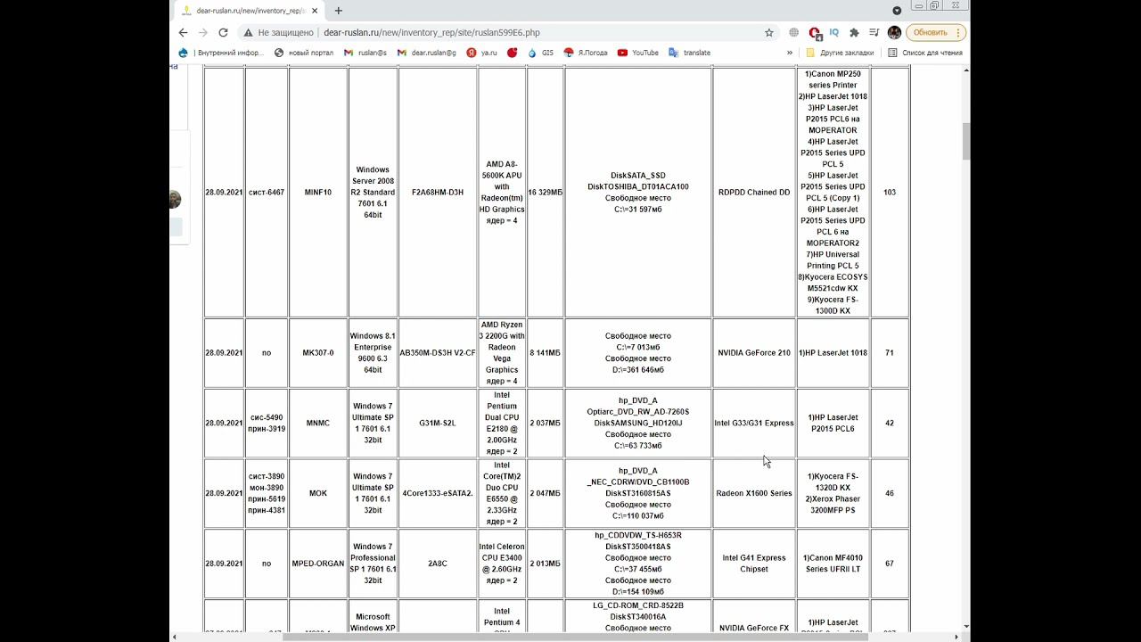 computer inventory - сбор информации о компьютере. доработка 2