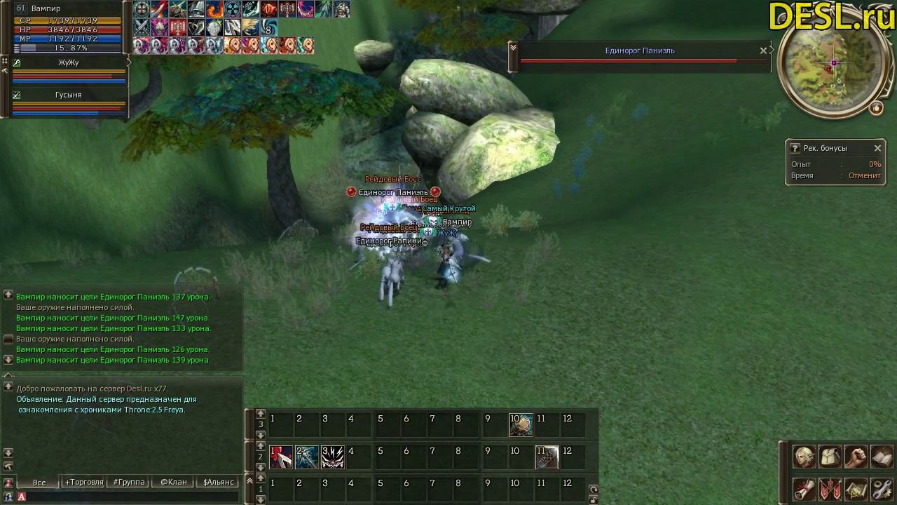 Lineage2 Freya: Рейдовый Босс "Единорог Паниэль" 54-й уровень