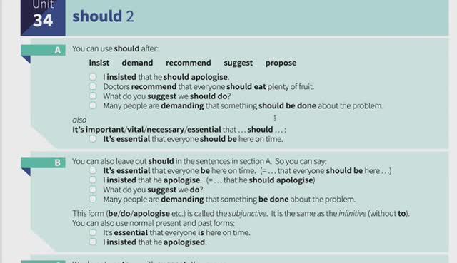 34. Modals: should, subjunctive mood (suggest)