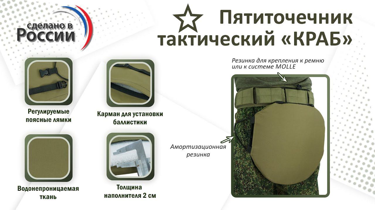 Пятиточечник тактический "Краб", цвет: хаки светлый с черными стропами. Промо-ролик.