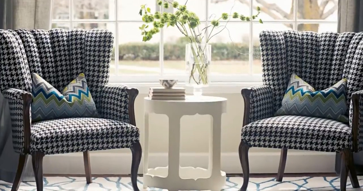 Узор гусиная лапка в интерьере