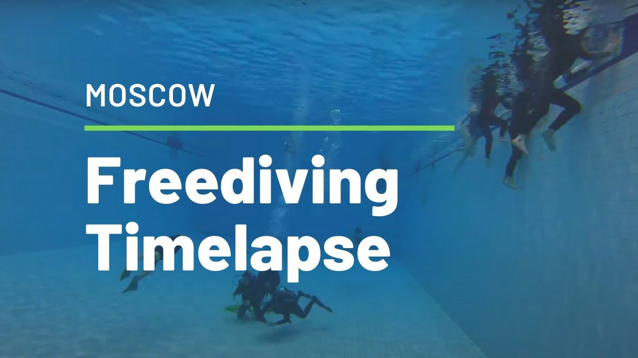 Фридайвинг: TimeLapse на тренировке в бассейне, февраль 2019