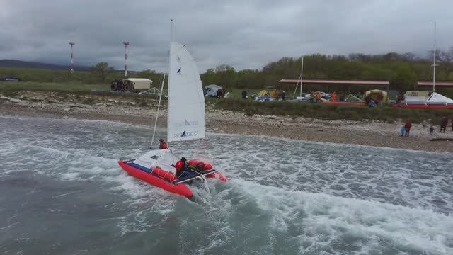 Подход к берегу в волну на СК-21, Пилигрим