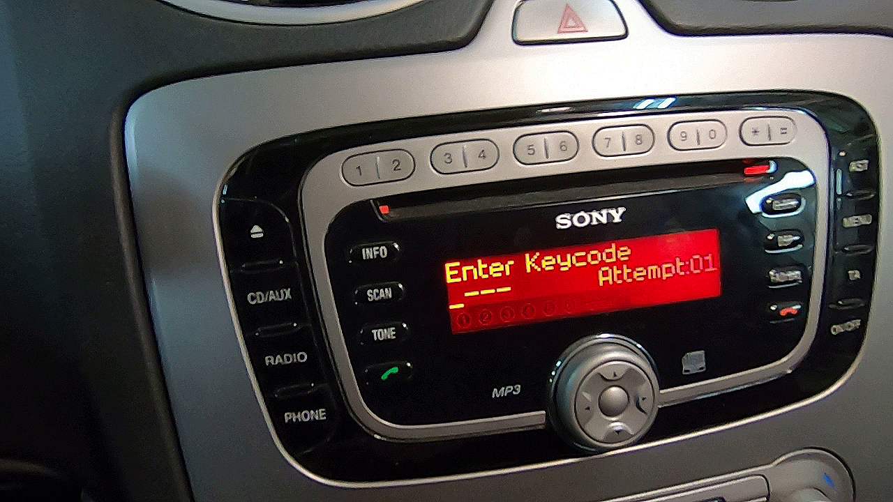 Разблокировка магнитолы Sony на Ford Focus