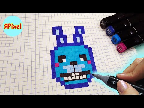 Как нарисовать по клеточкам БОННИ из игры ФНАФ #FNAF #БОННИ #ФНАФ #Bonnie