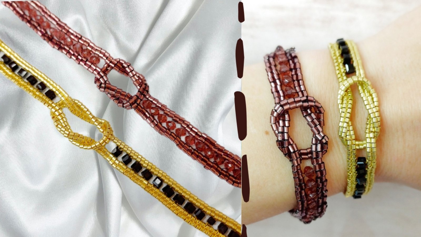 БРАСЛЕТ ИЗ БИСЕРА и бусин. Модная бижутерия из бисера. Бисероплетение