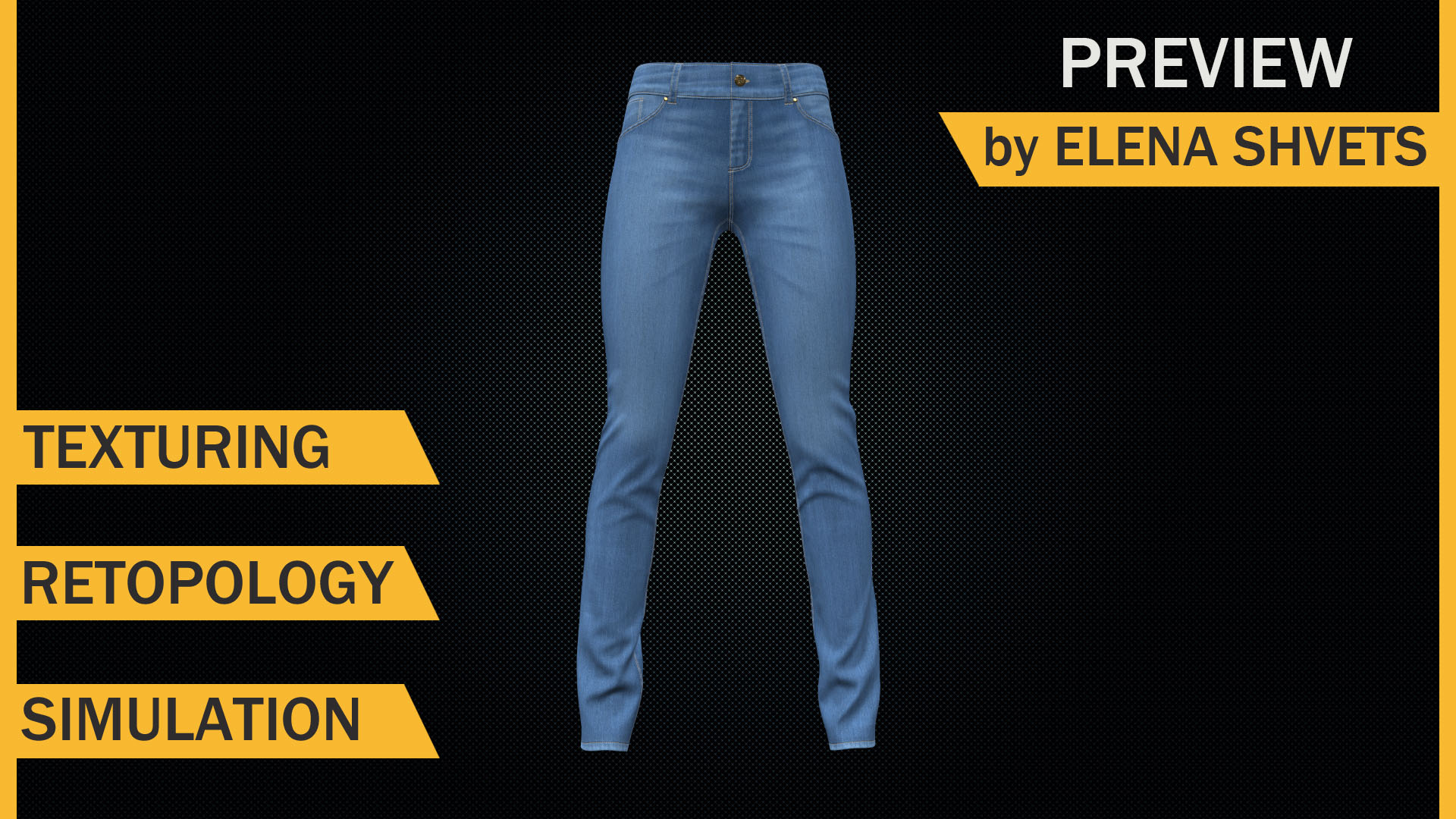 3D модель Джинсы женские (3D model Jeans female Project). Marvelous Designer Project.