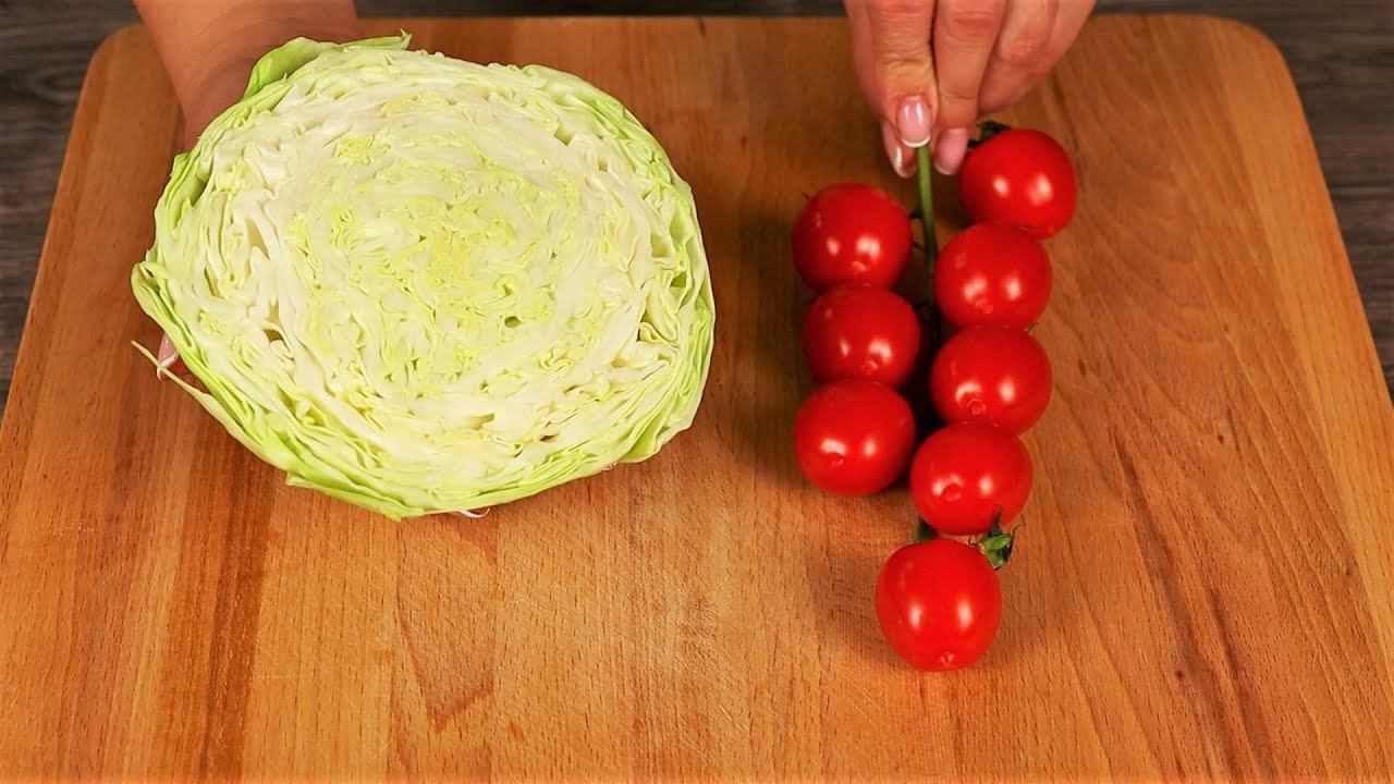 Освежающий и вкусный летний салат с молодой капустой. Вы будете готовить его часто
