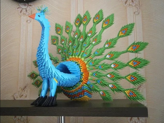 Модульное Оригами.  3D Павлин. Мастер Класс!