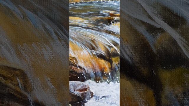 Перекат горной реки: масло, холст 60х80