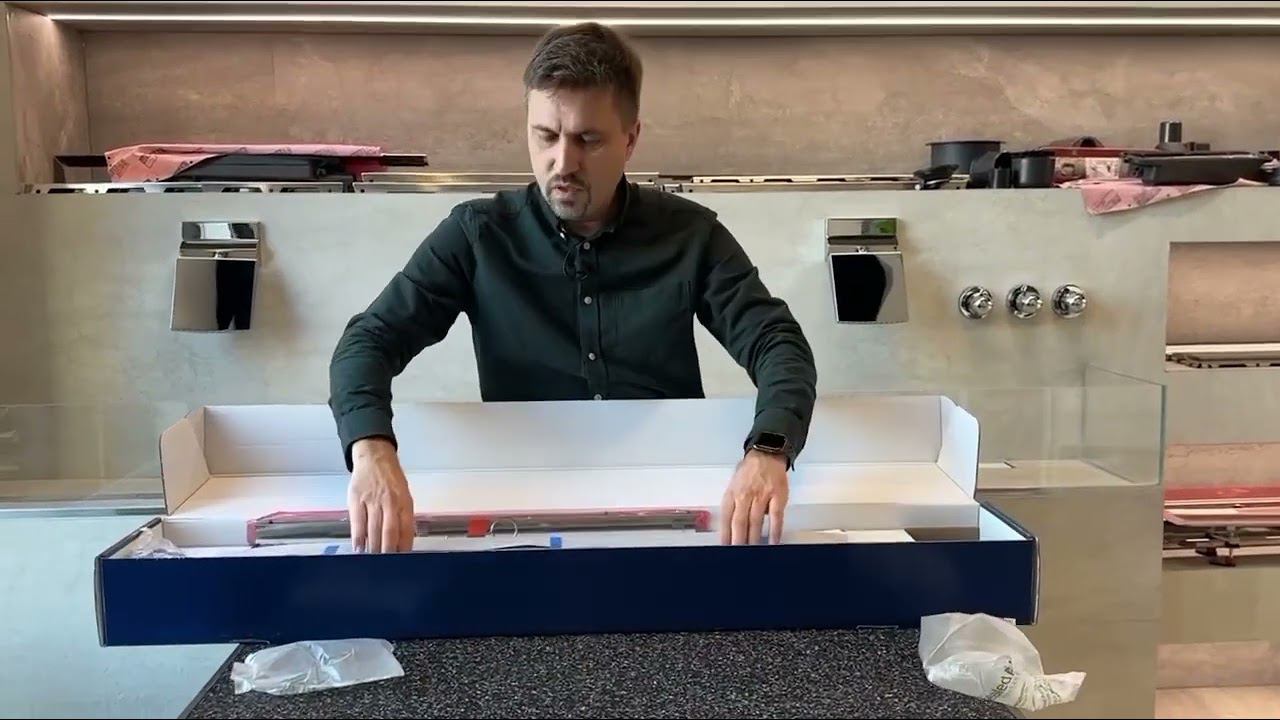 Распаковка. Новые комплекты для душевого трапа 2023 года TECEdrainline в наличии на складе