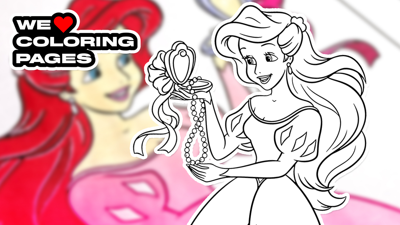 #39 Ариэль Русалочка Принцесса Диснея Раскраска | МЫ ❤️ РАСКРАСКИ