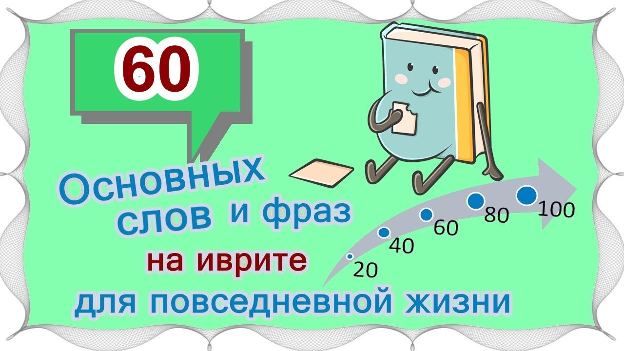 ВЫПУСК 3 / ☑ 40 +20 слов и выражений на иврите /Цикл уроков "Активный словарный запас (200 слов)"