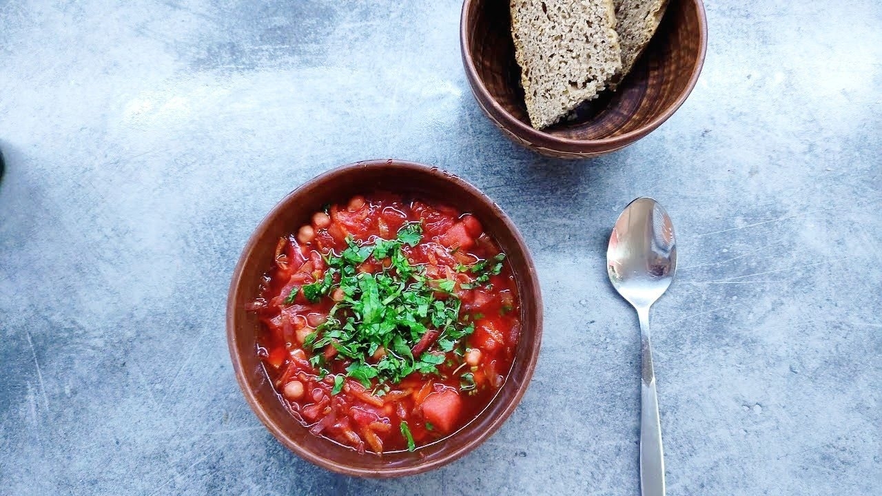 Борщ с нутом. Вегетарианский вкусный и сытный