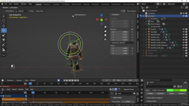 3. Creating the crouch look around blends