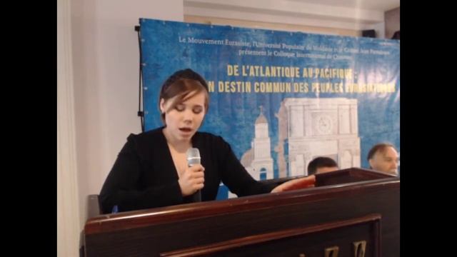 Daria Platonova (Russie) Le Déclin de lOccident et la résistance de la Nouvelle Europe