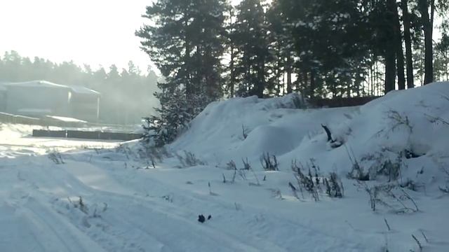 Самодельный снегоход ,испытания день второй.
