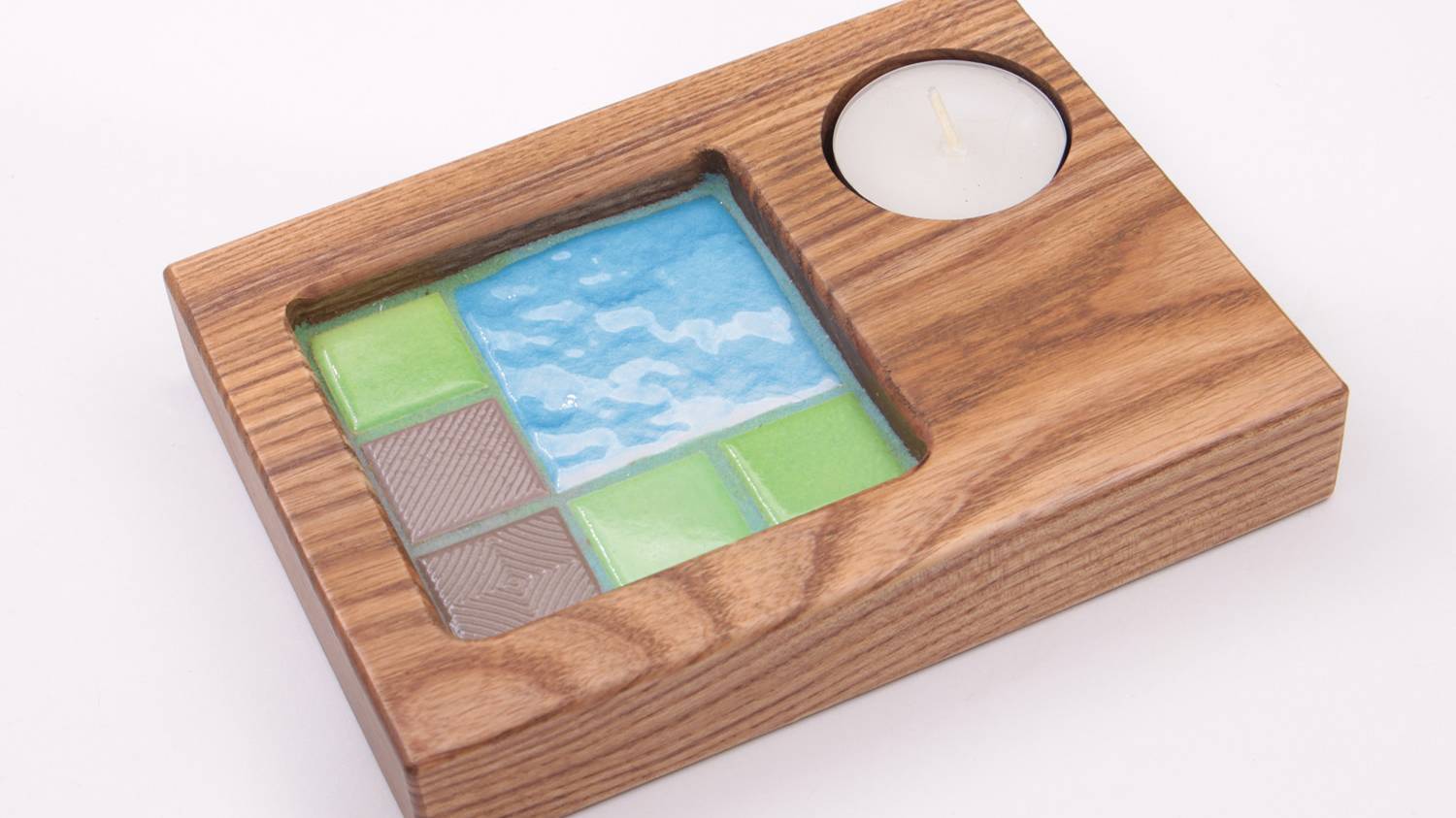 0104-CANT150-DU, необычный подсвечник для чайной свечи из дерева, ручной работы, Яна Лорена