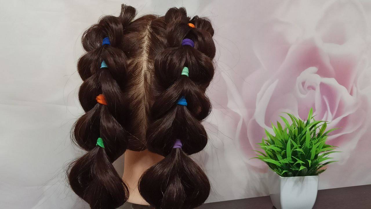 МК Как заплести косы из хвостиков.