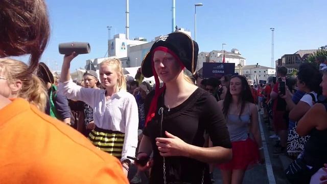 Парад участников регаты больших парусников, порт г. Орхус, Дания. 2 авг. 2019