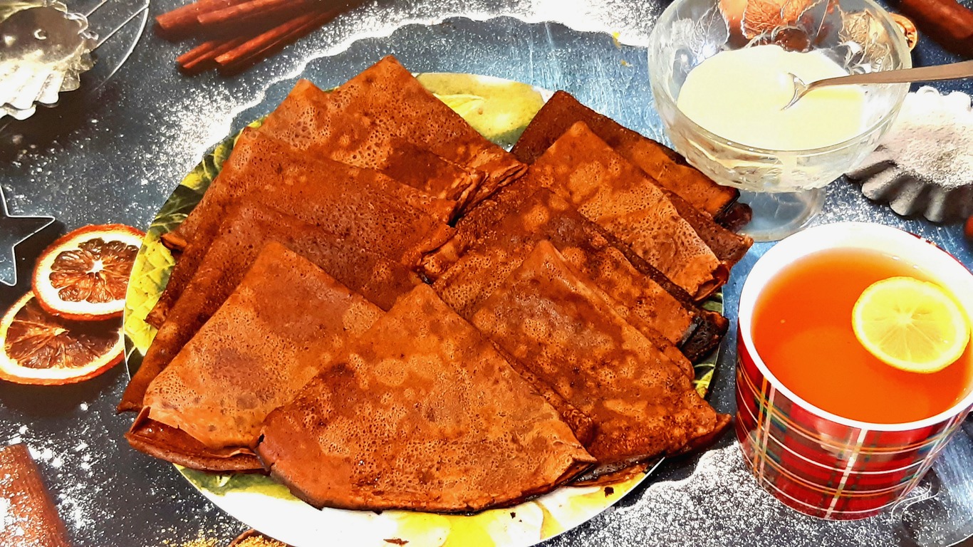 ШОКОЛАДНЫЕ БЛИНЧИКИ Кулинарный рецепт