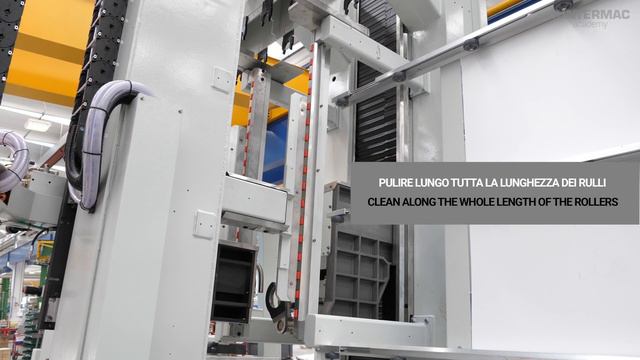 Процедура очистки передних и задних вертикальных роликов на обрабатывающем центре Intermac Vertmax