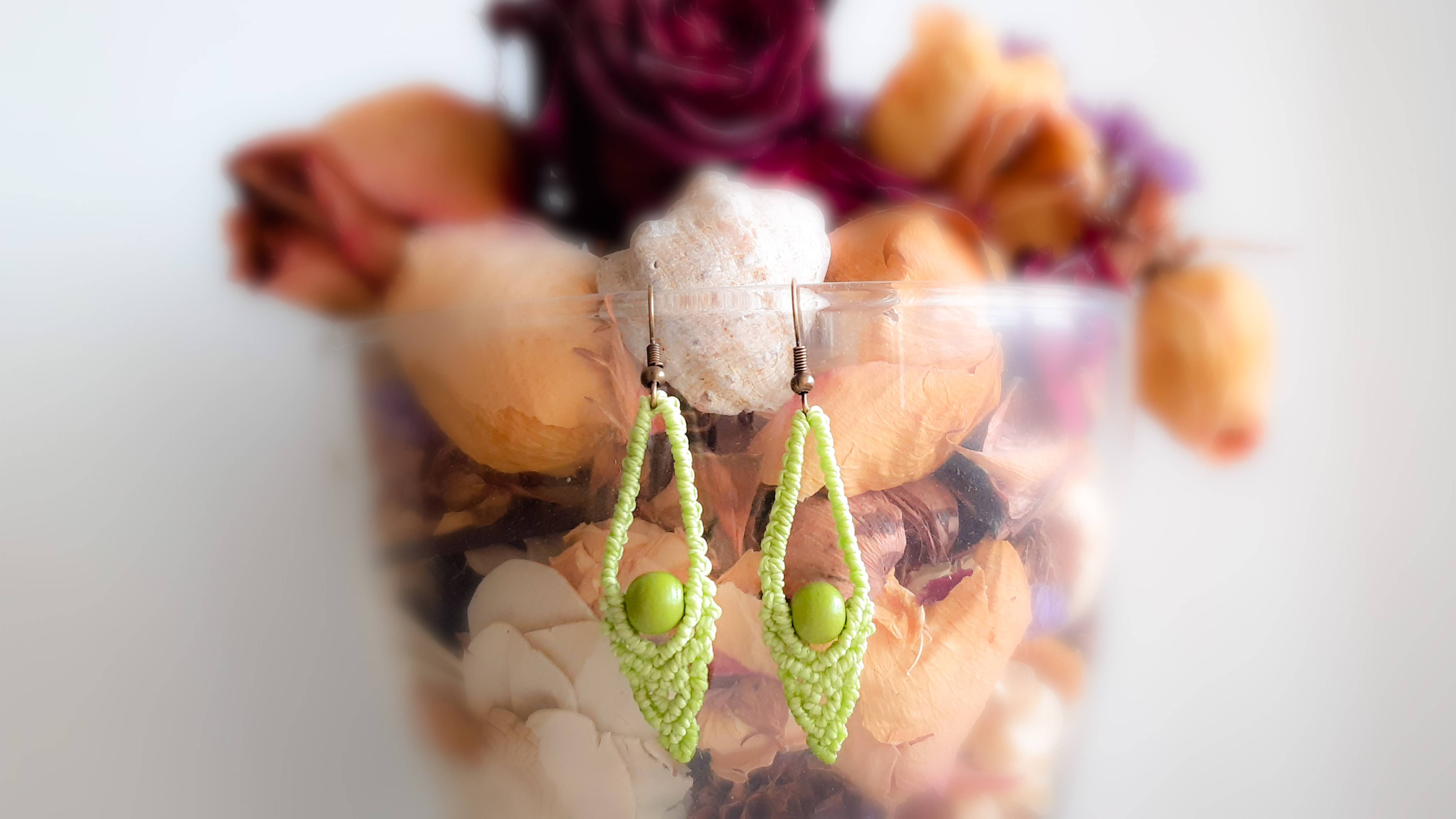 Макраме серьги / Как сделать сережки / Серьги с бусинами / Макраме сережки / Плетем серьги