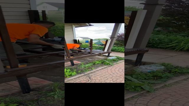 Замена старого крылечка на новое. Монтаж доски ДПК.