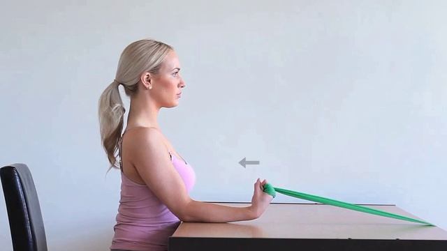 30. Сгибание запястья с резиновой лентой.