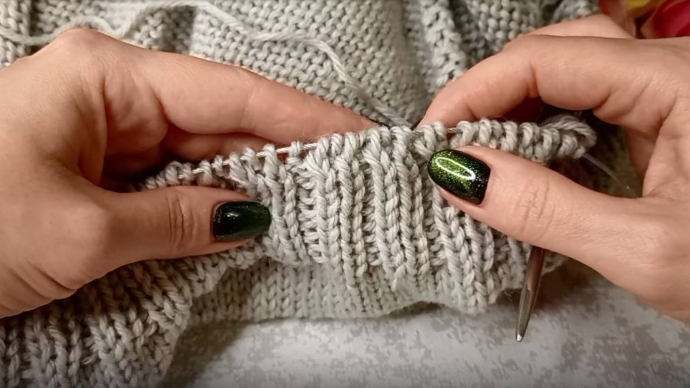 Переход с резинки 2*2 на резинку 1*1