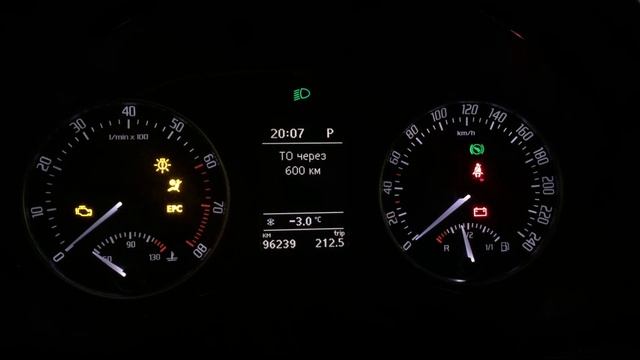 Skoda Octavia A5. Тест стрелок при включении зажигания