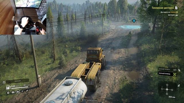SnowRunner лезу в болото за топливной цистерной