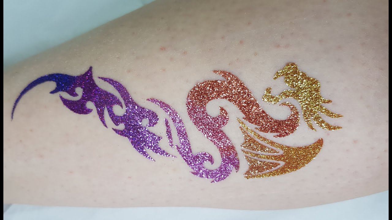 Блеск тату. В домашних условиях. Бикини-дизайн. Глиттер-тату / Glitter tattoo. Bikini design