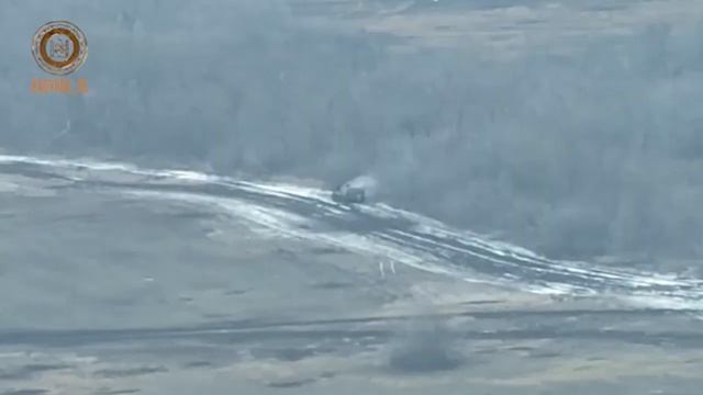 Уничтожение МТЛБ с десантом ВСУ артиллерией полка Ахмат.