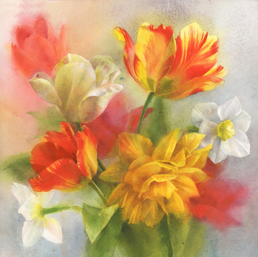 Цветущая весна в акварельной живописи Анастасии Бесединой.